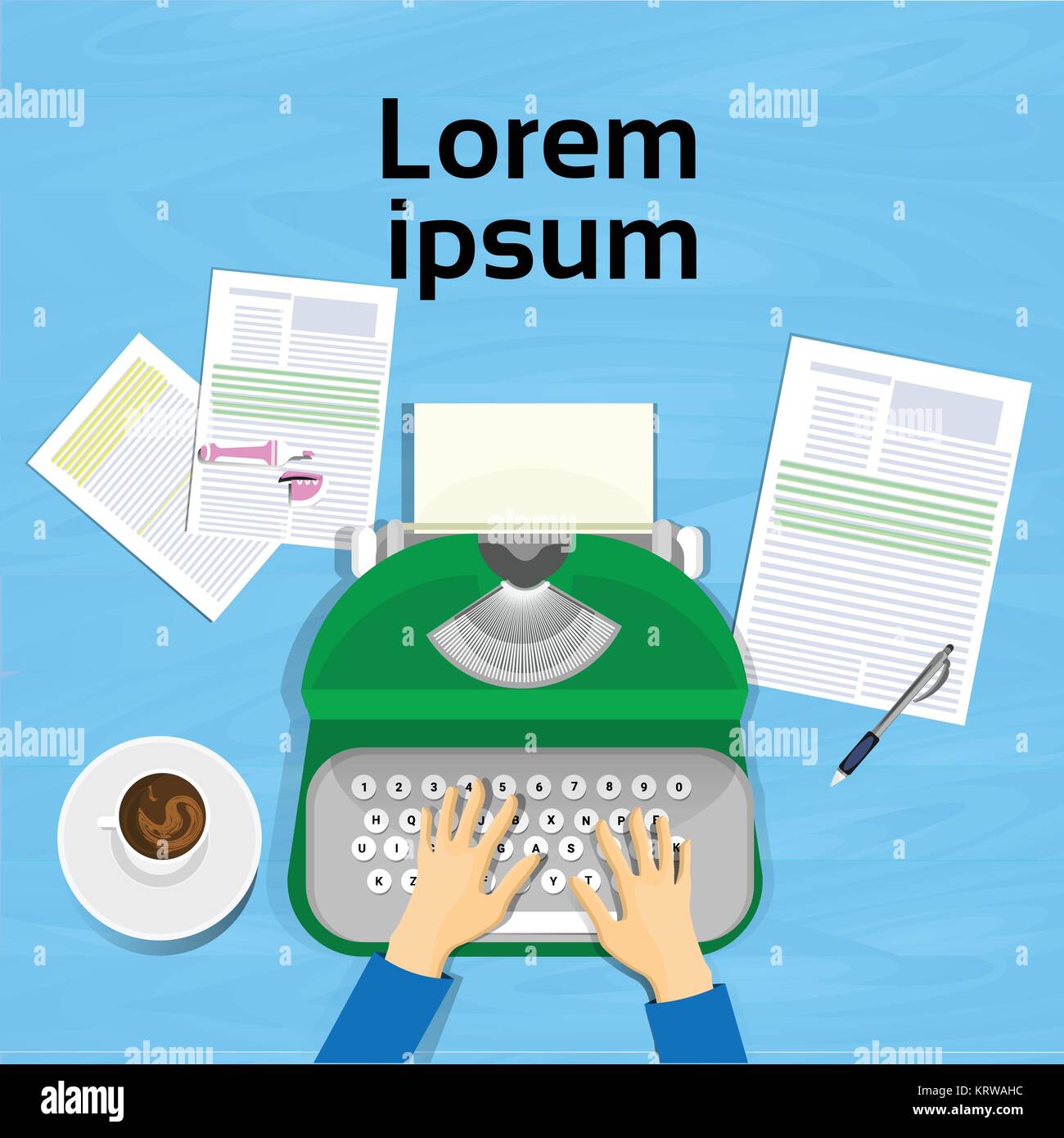 Creative workplace top view Stock Vector Images - Alamy