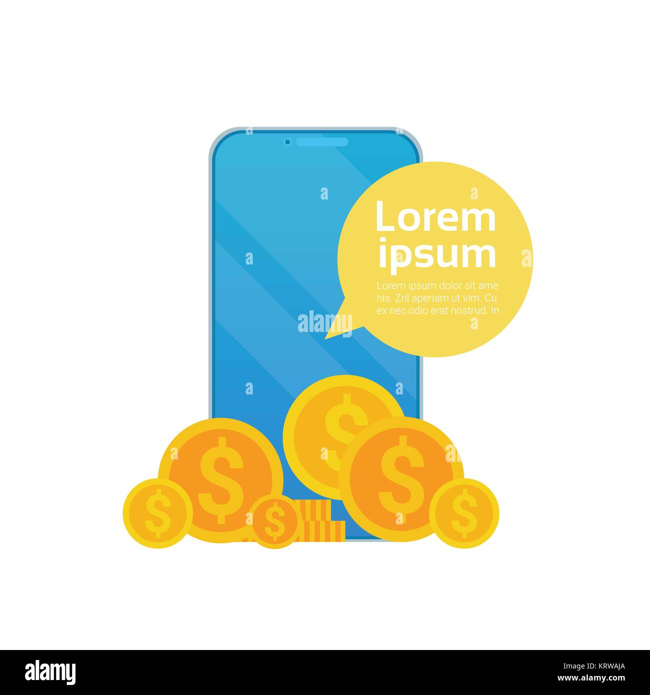 Digital Wallet App Coins Falling From Cell Smart Phone Screen Online ...