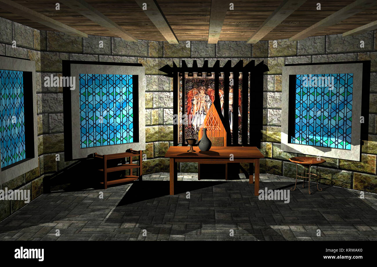 tower room with desk Stock Photo - Alamy