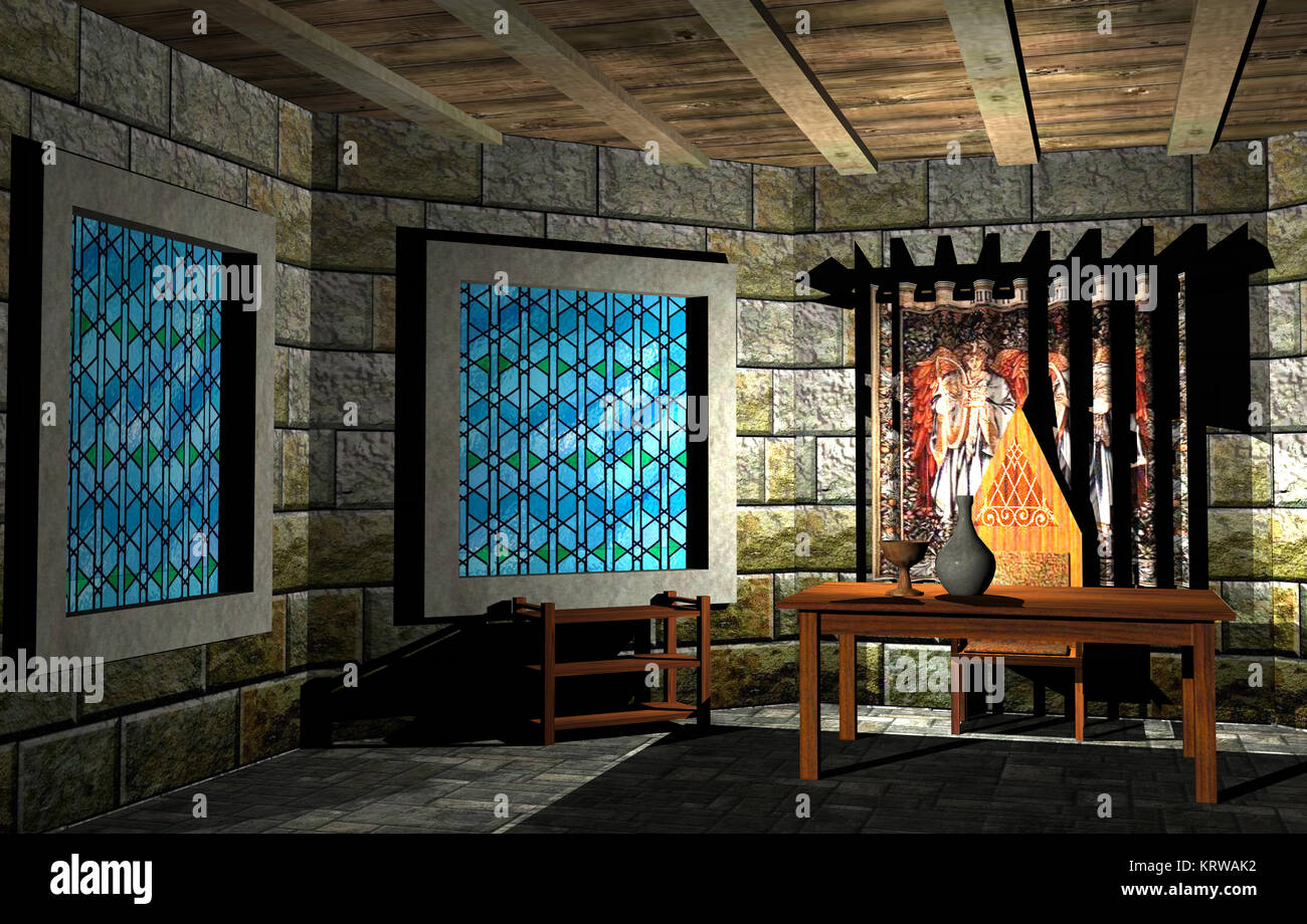 tower room with desk Stock Photo - Alamy