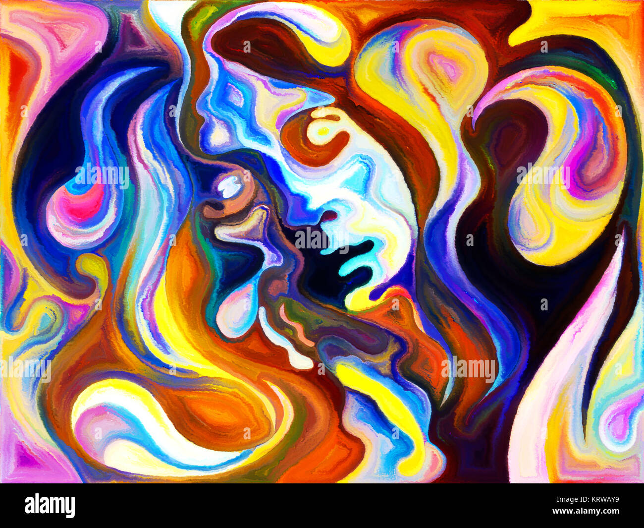 Colors of Female Portrait Stock Photo - Alamy