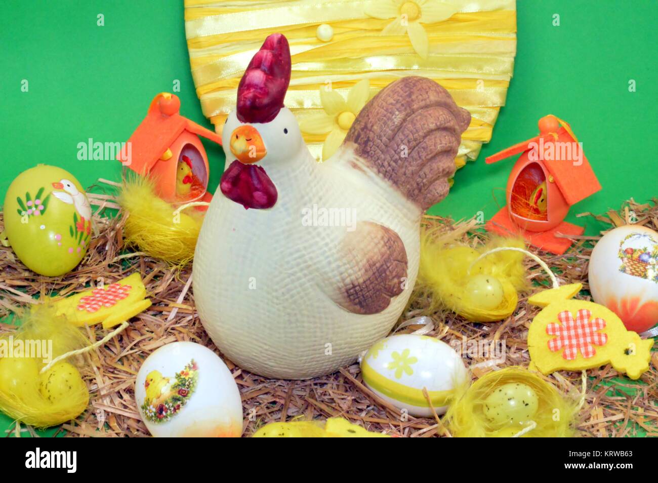 A hen of Easter with his chicks Stock Photo - Alamy