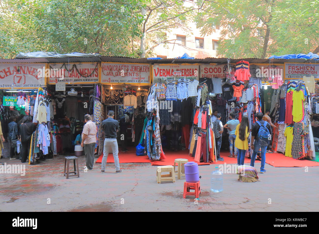 People visit Janpath street market in downtown New Delhi India Stock ...