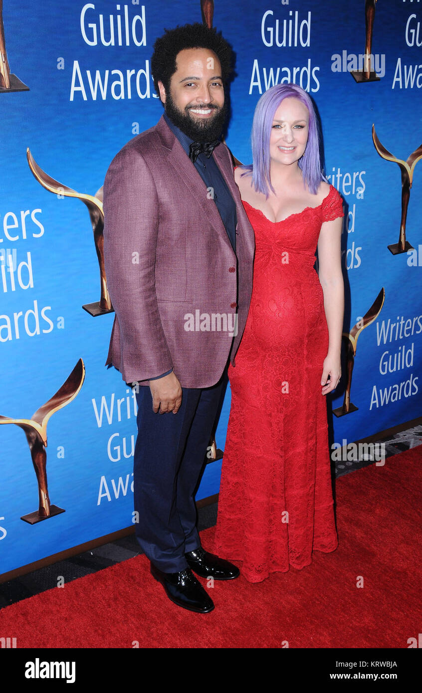 BEVERLY HILLS, CA - FEBRUARY 19: Writer Diallo Riddle (L) and guest ...