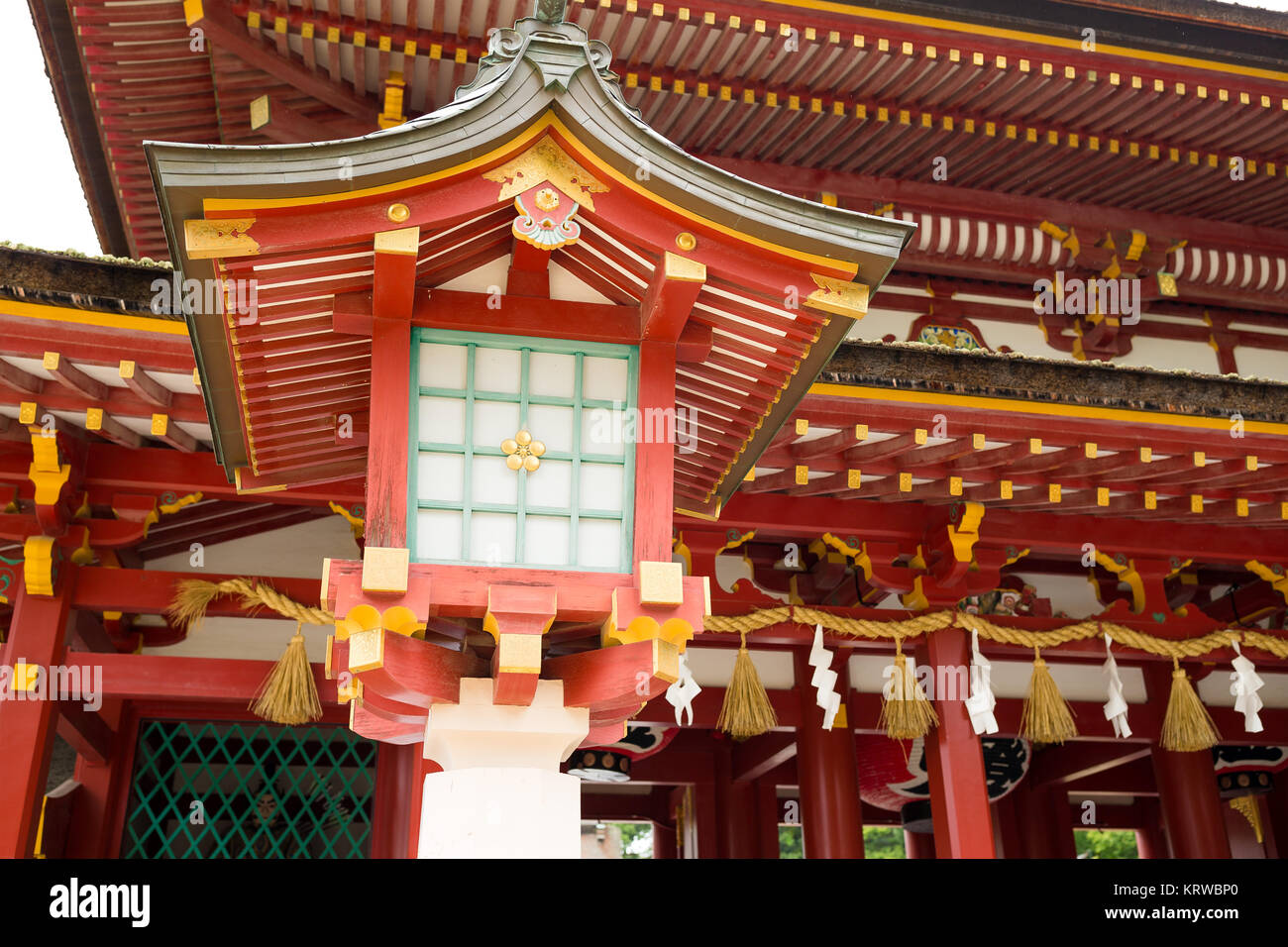 Japanese lantern in temple Stock Photo - Alamy