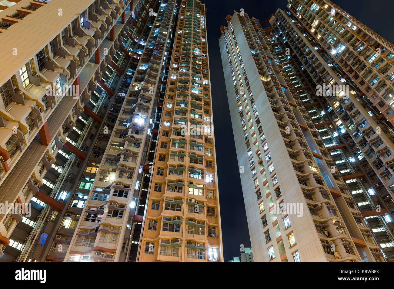 Residential building at night Stock Photo - Alamy