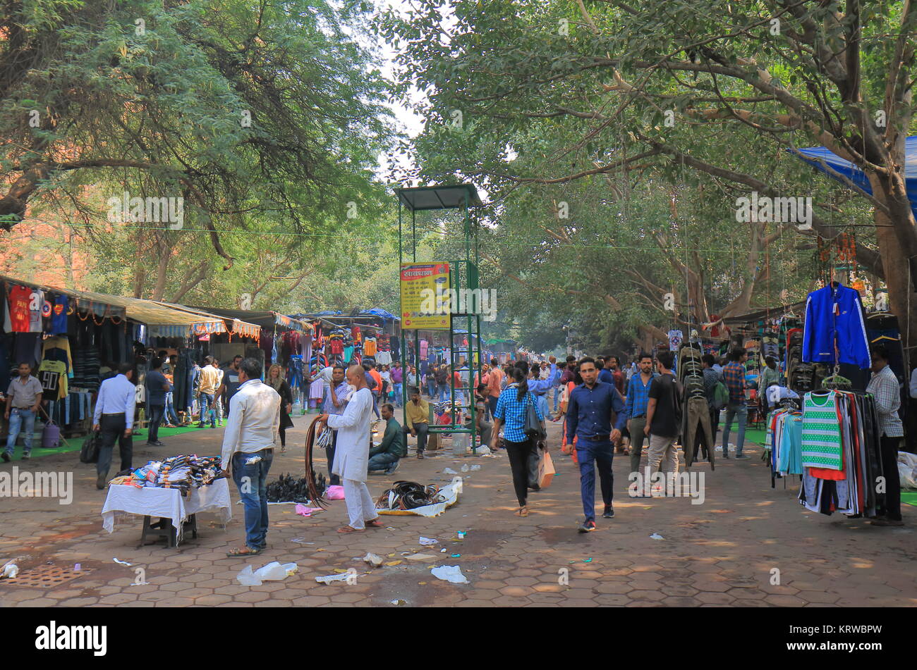People visit Janpath street market in downtown New Delhi India Stock ...