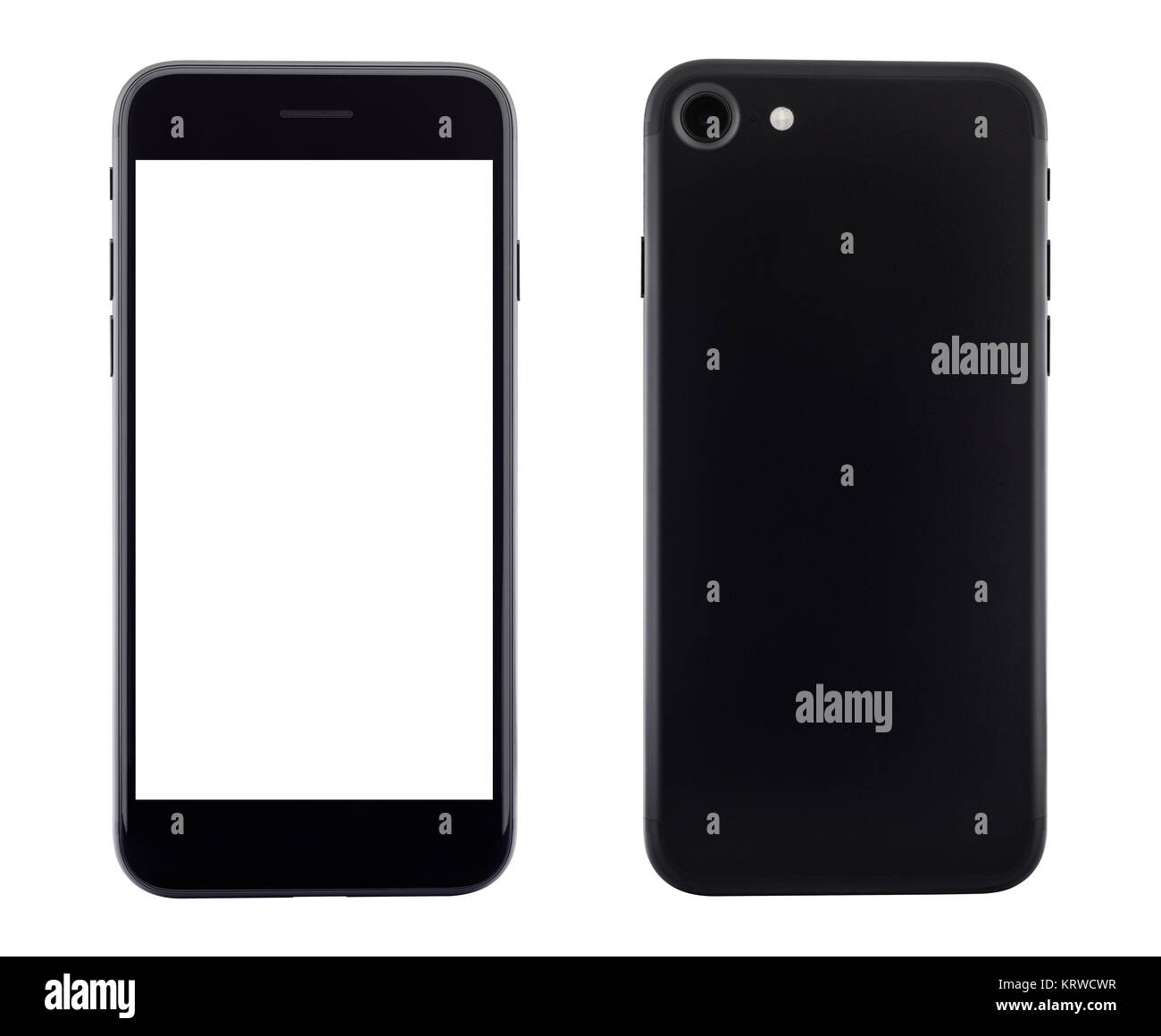 phone front and backside view isolated on white background Stock Photo ...