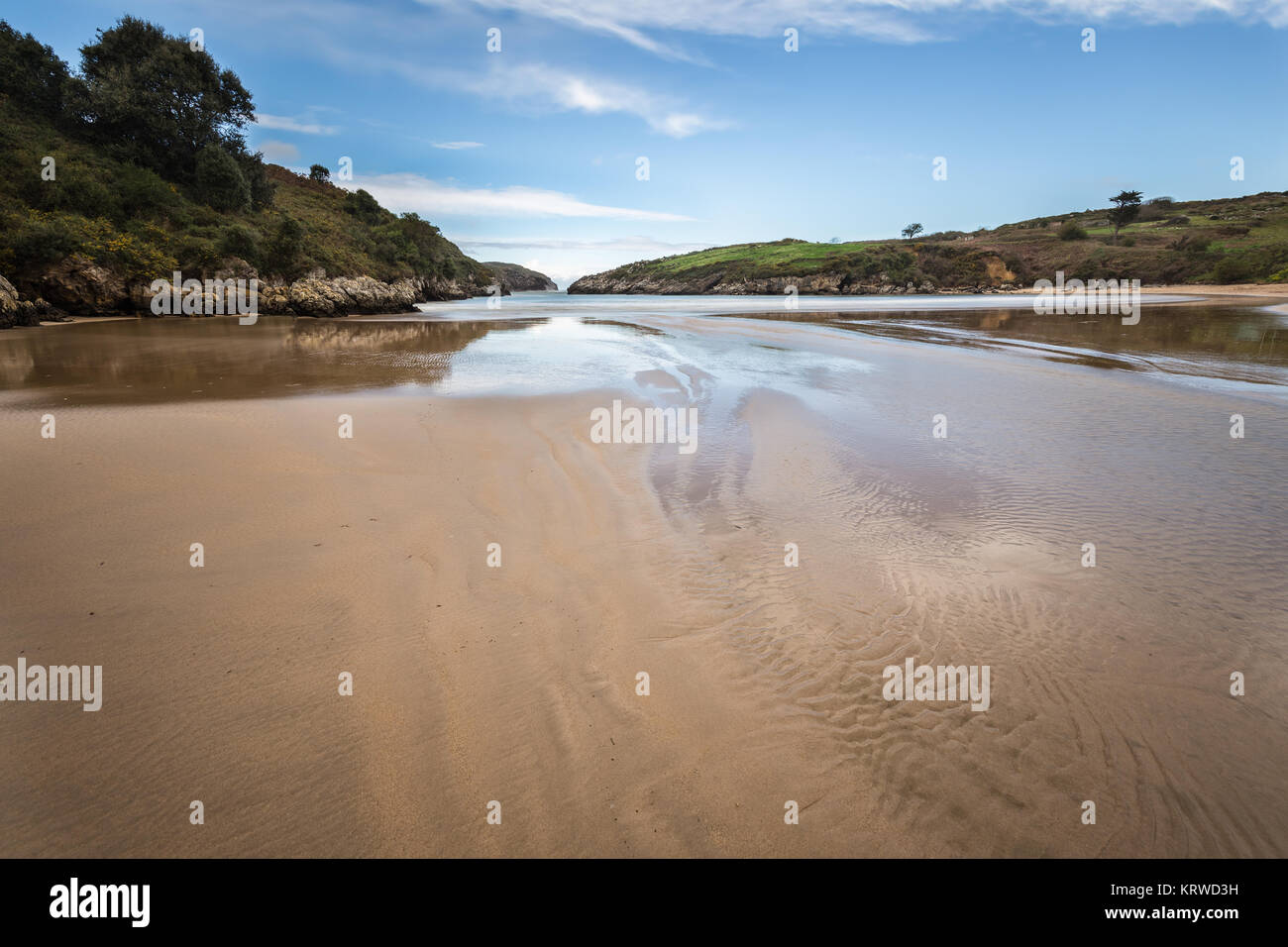 Landscape in the Poo Beach. Asturias. Spain Stock Photo - Alamy