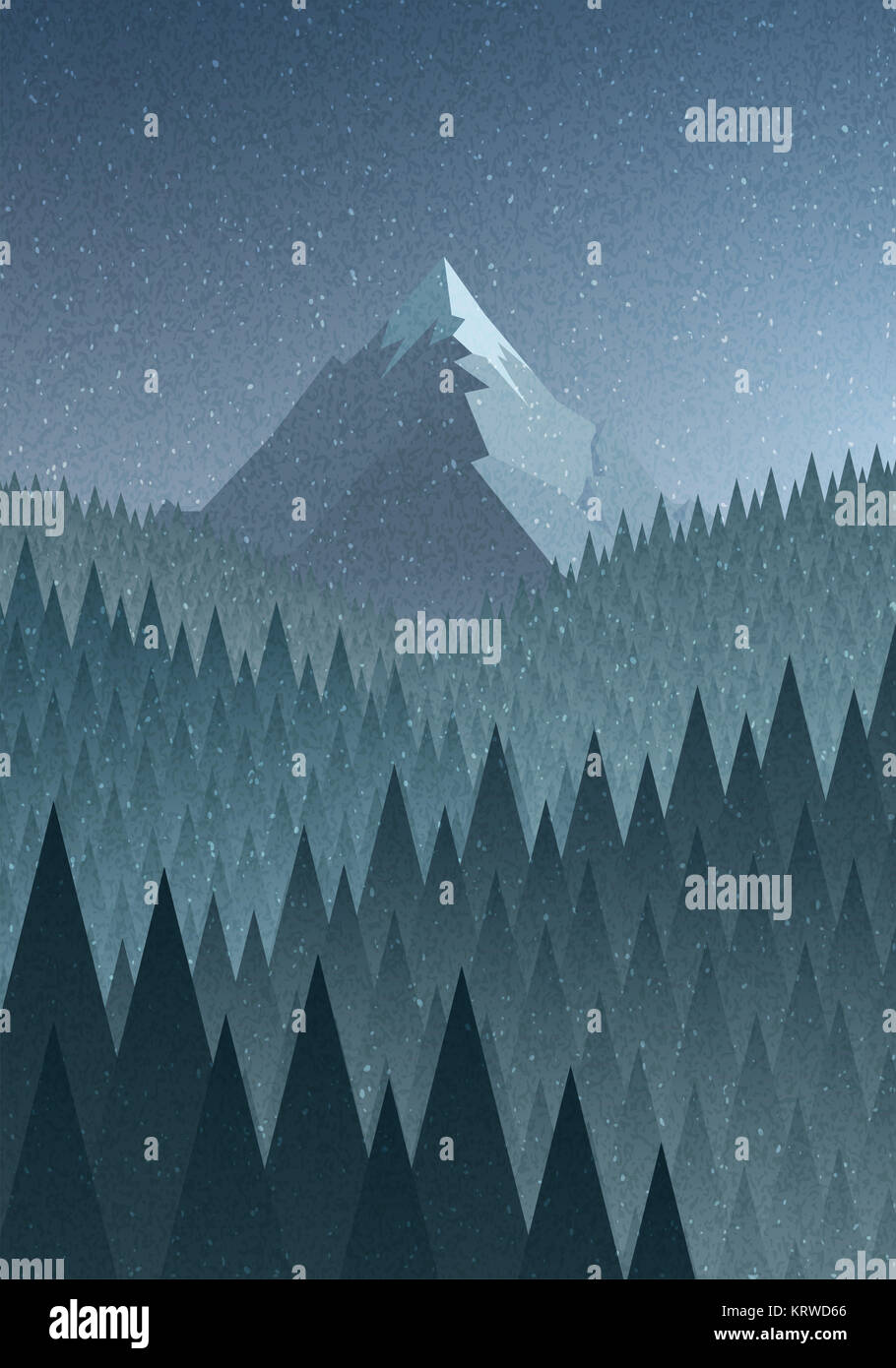 Snowy mountain summit and forest Stock Photo - Alamy