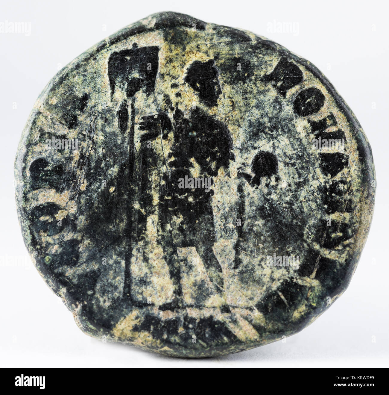 Ancient Roman copper coin of Emperor Honorius. Reverse Stock Photo - Alamy