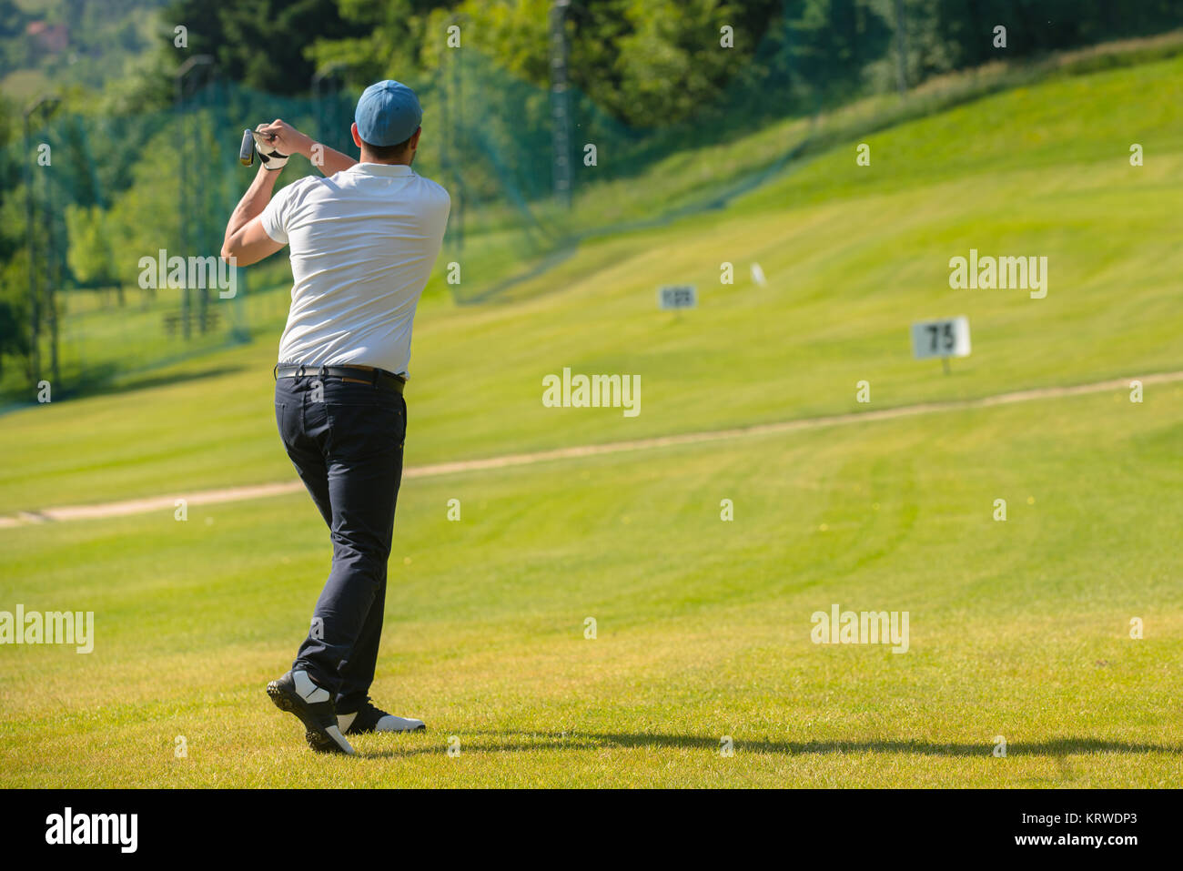 Man Playing Golf Stock Photo - Alamy