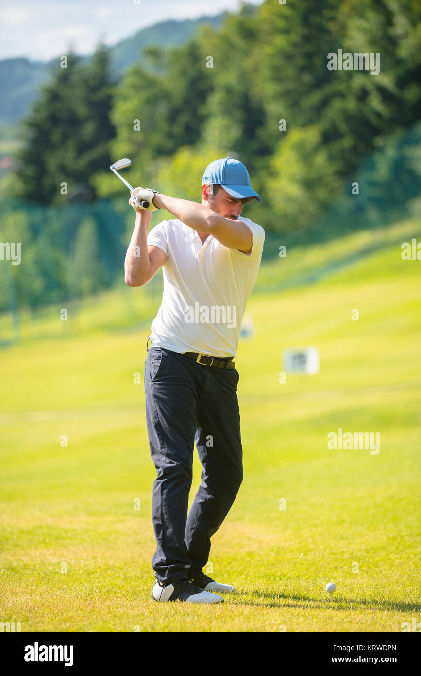 Man Playing Golf Stock Photo - Alamy