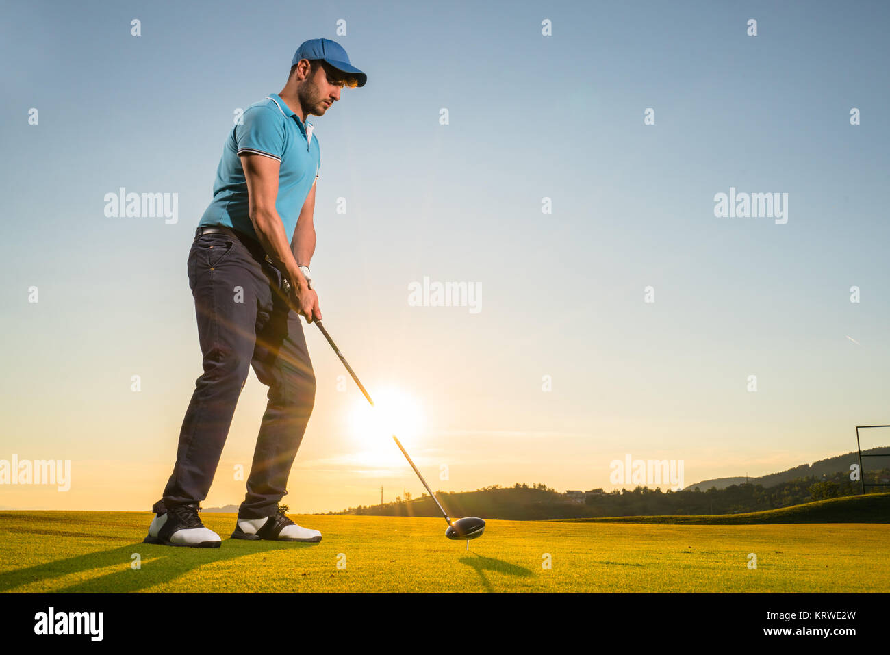 Man Playing Golf Stock Photo - Alamy