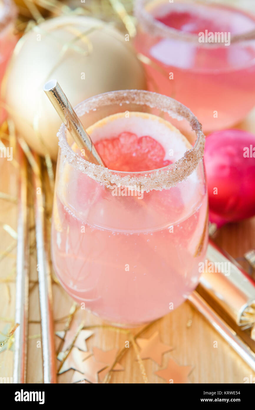 pink cocktail for christmas Stock Photo - Alamy