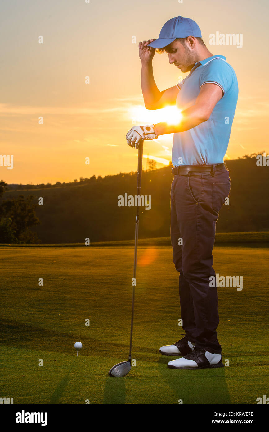 Man Playing Golf Stock Photo - Alamy