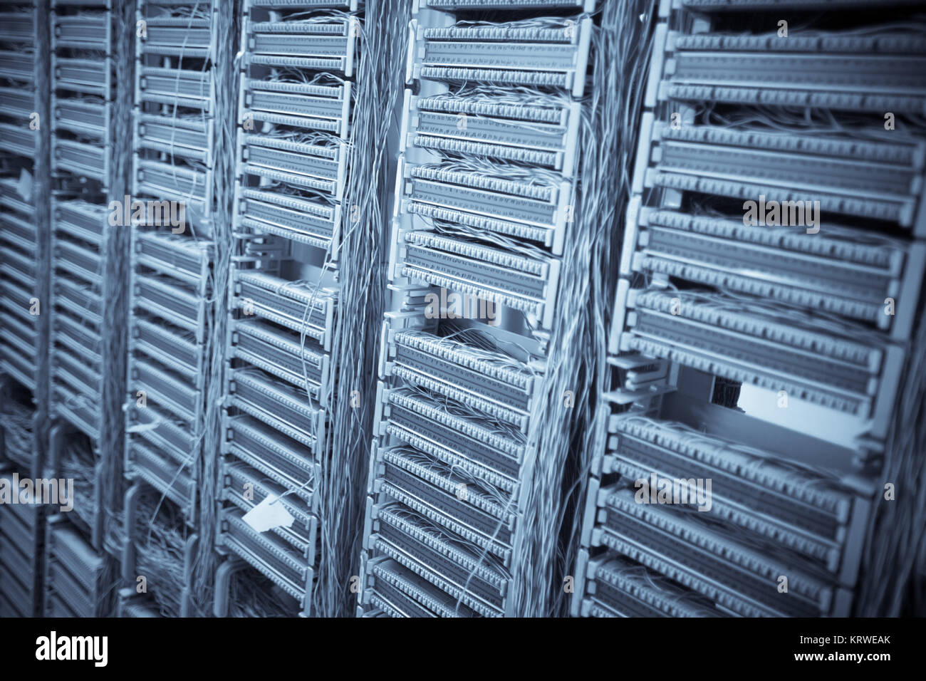 Telephone exchange detail Stock Photo - Alamy