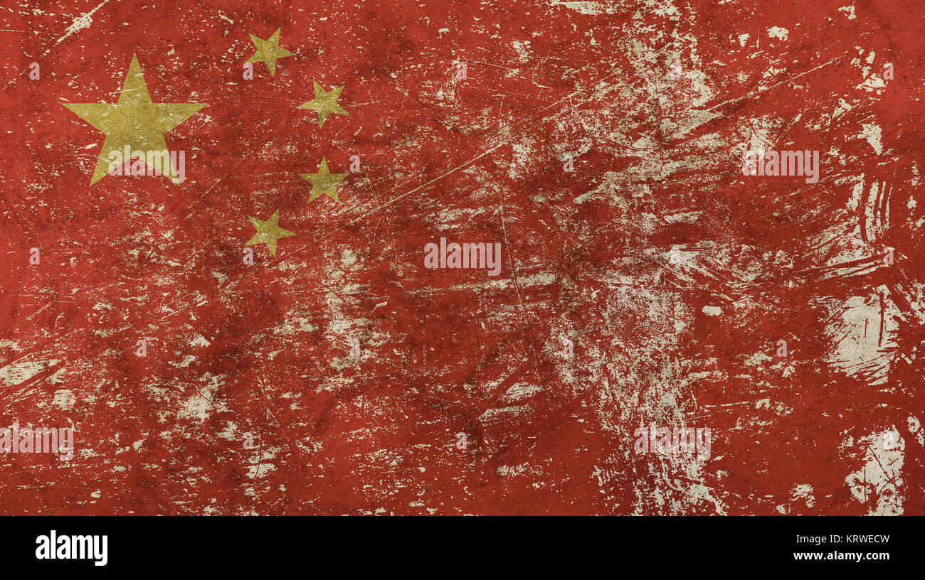 Old grunge vintage faded China republic flag Stock Photo - Alamy