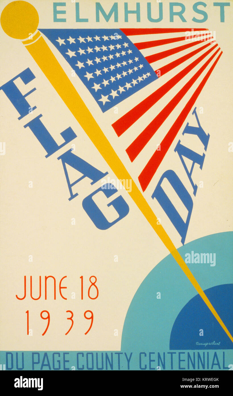 American Flag Day poster celebrating Du Page County (Illinois ...