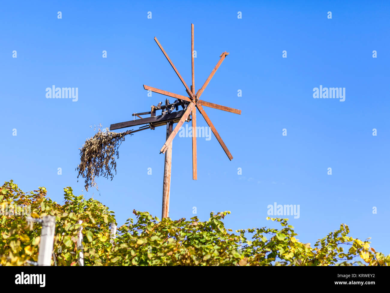 Klapotetz windmill in vineyard on wine route in Styria, Austria Stock ...