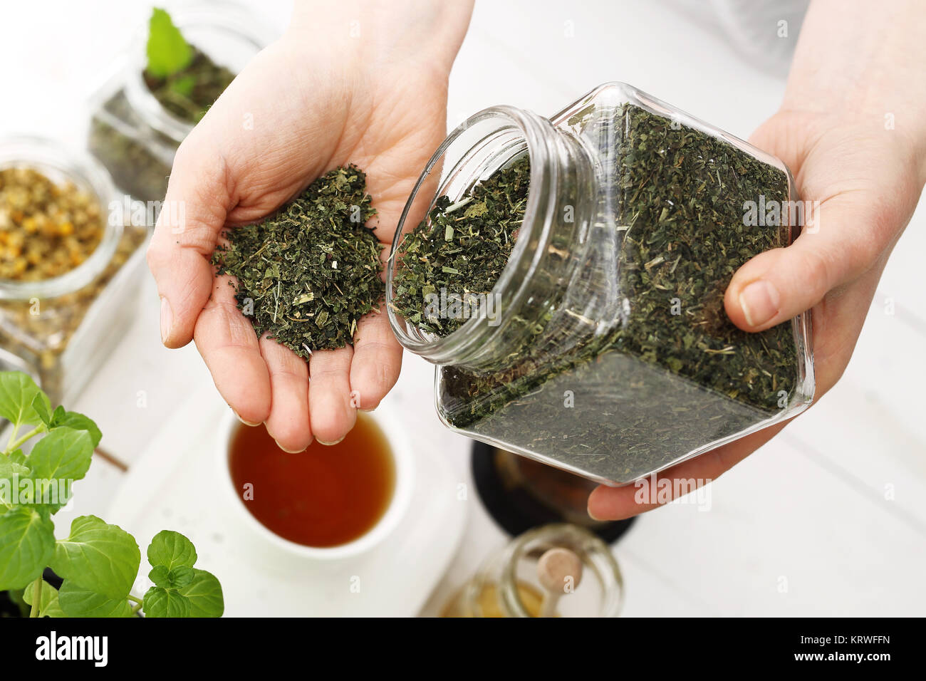 herbal medicine,herbal tea Stock Photo - Alamy