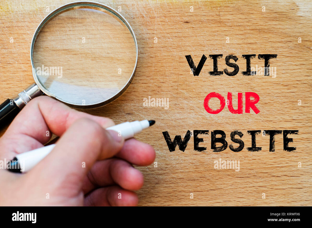 Visit our website text concept Stock Photo - Alamy