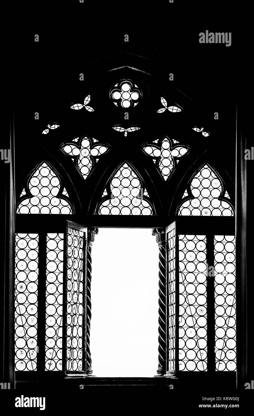 Architectural design arched window Black and White Stock Photos ...