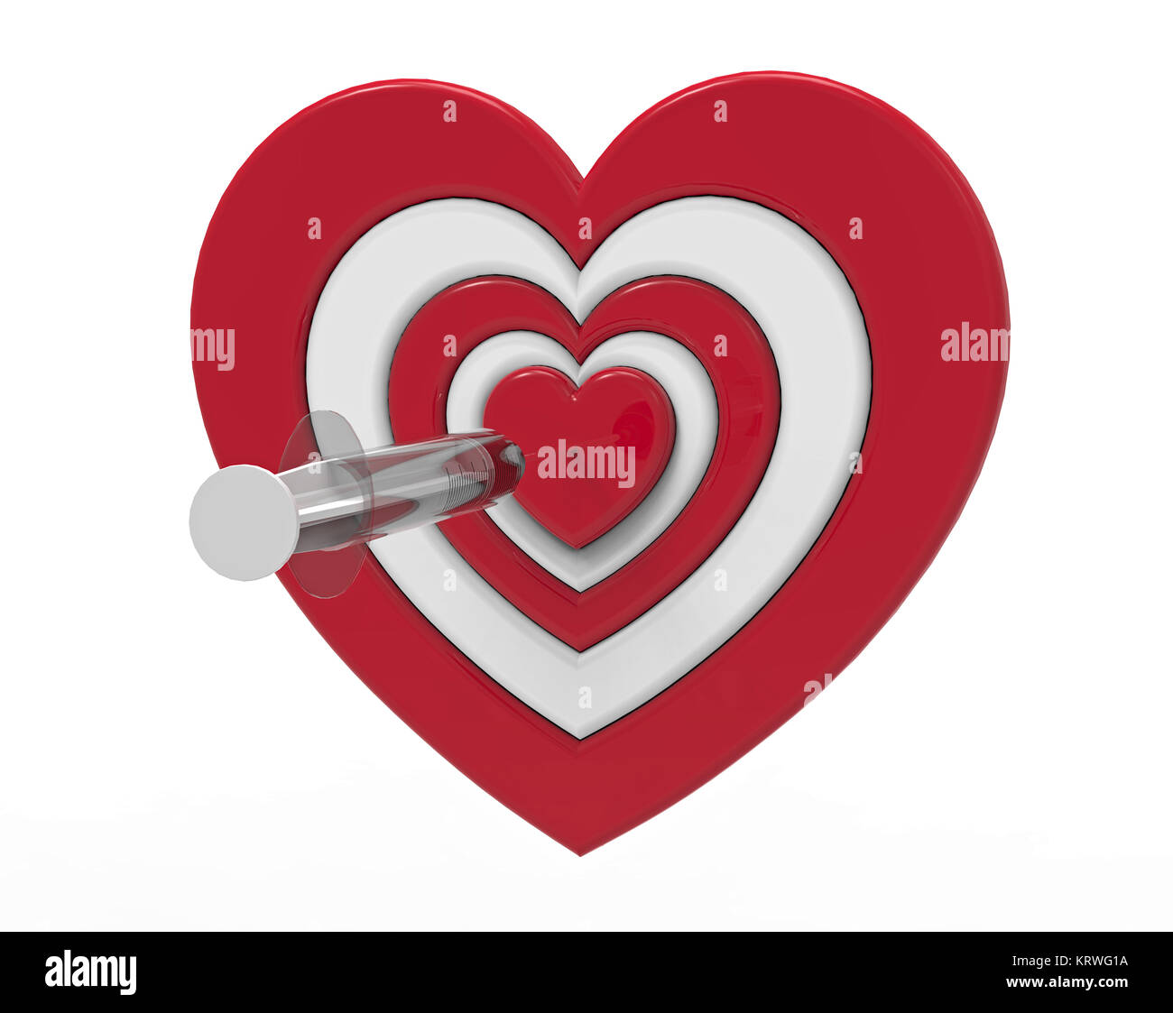 Heart shaped target and syringe, 3d rendering Stock Photo - Alamy