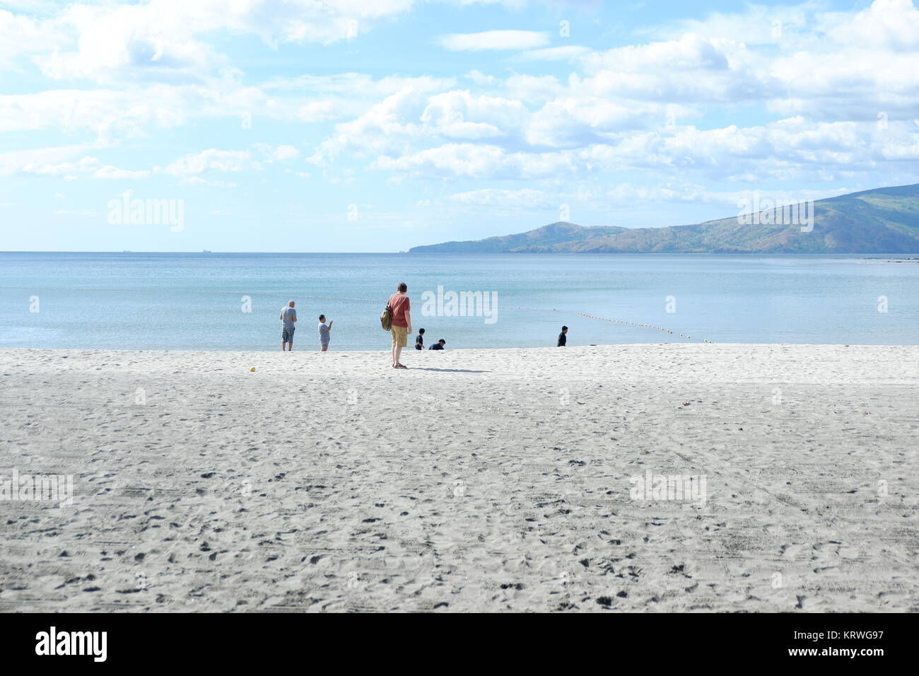 Beautiful beach front, Sand and visiting tourists background Stock ...