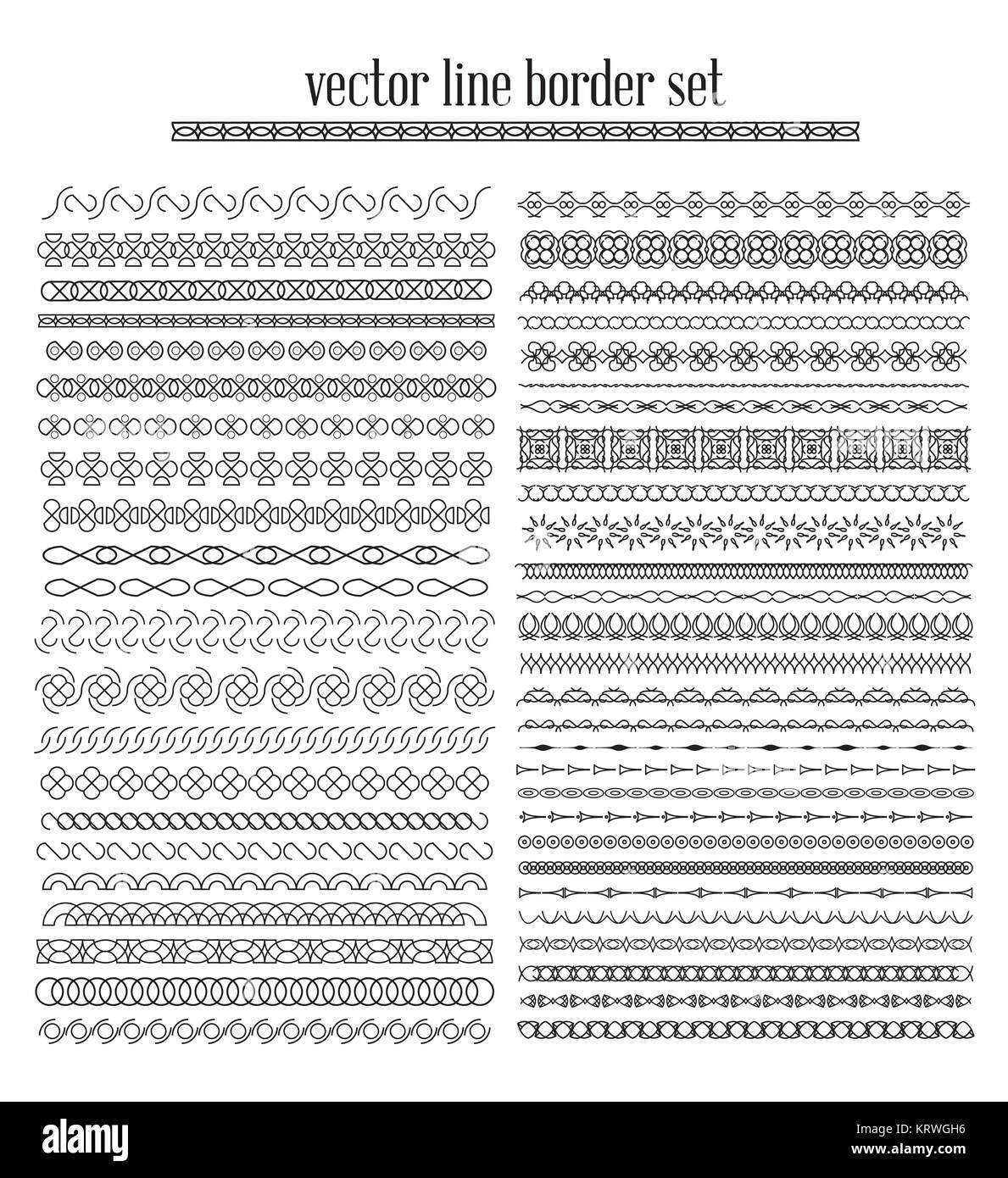 Vector lines, border divides set Stock Photo - Alamy