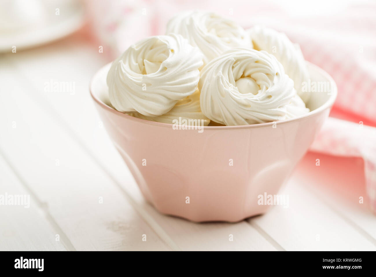 Sweet white meringue Stock Photo - Alamy