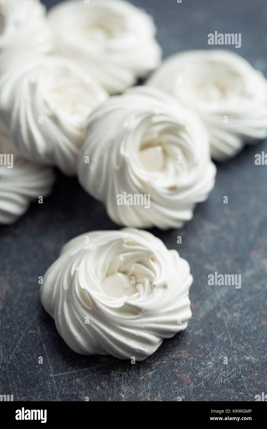 Sweet white meringue Stock Photo - Alamy