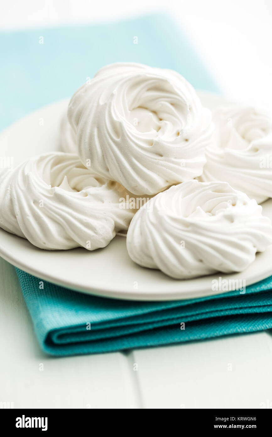 Sweet white meringue Stock Photo - Alamy