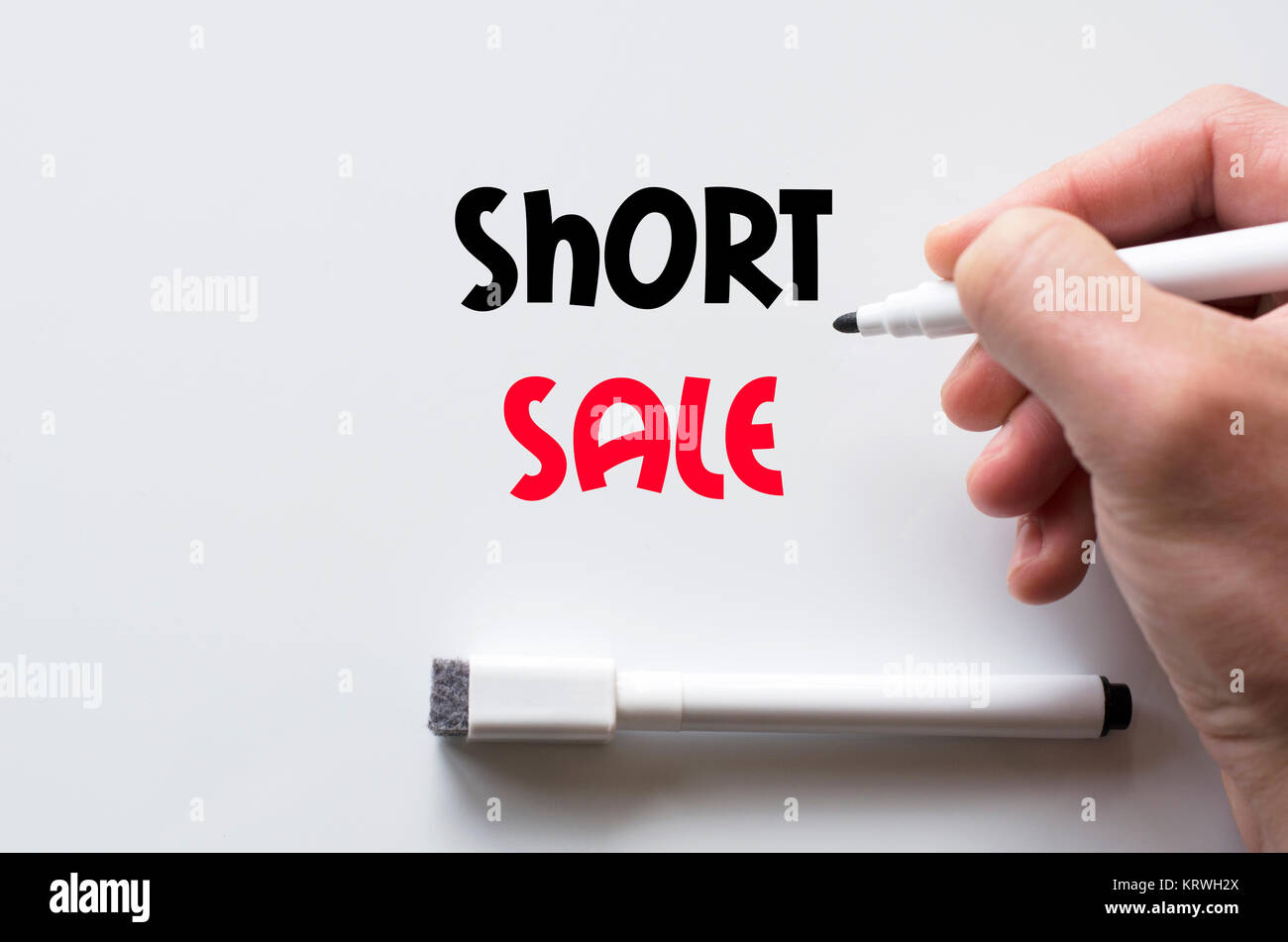Short sale written on whiteboard Stock Photo - Alamy