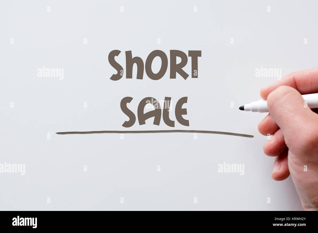 Short sale written on whiteboard Stock Photo - Alamy