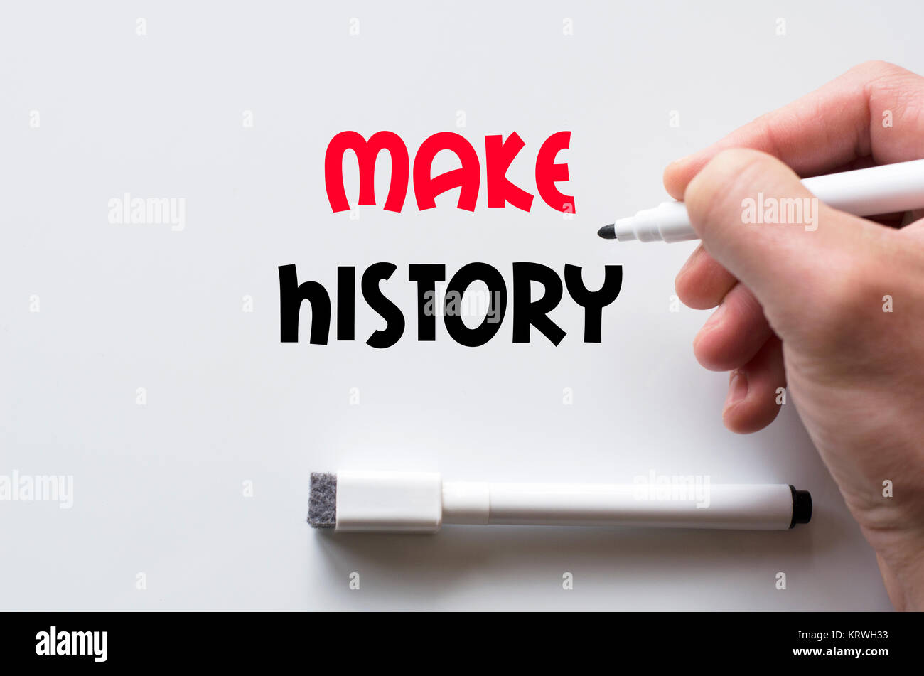Make history written on whiteboard Stock Photo - Alamy