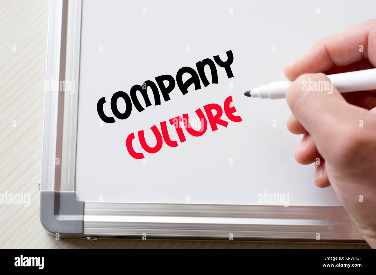 Company culture written on whiteboard Stock Photo - Alamy