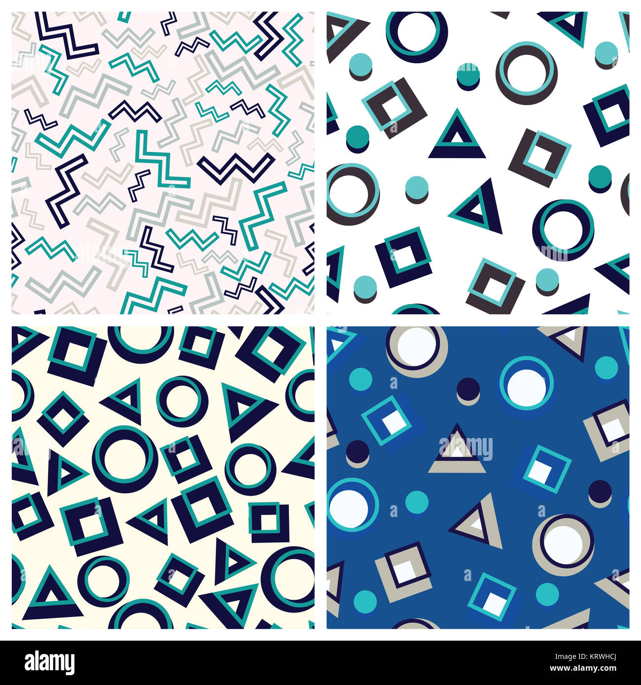 flat geometric shapes in seamless pattern Stock Photo - Alamy