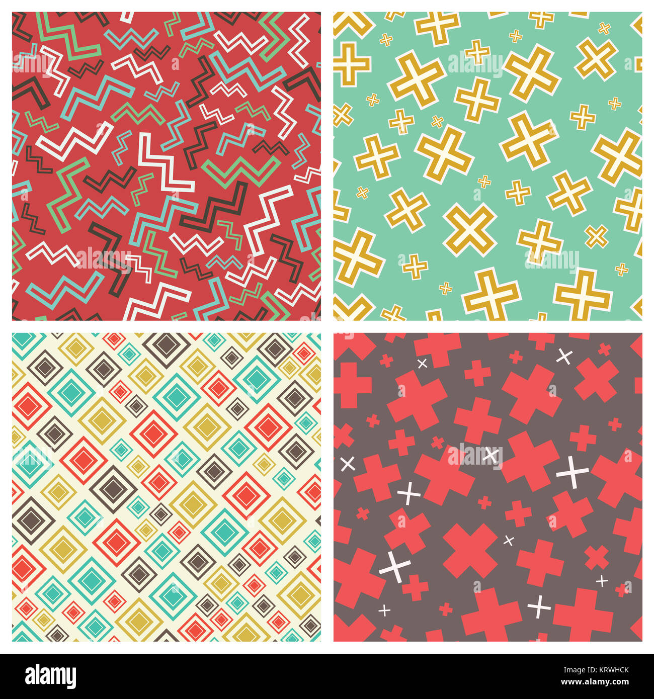 flat geometric shapes in seamless pattern Stock Photo - Alamy