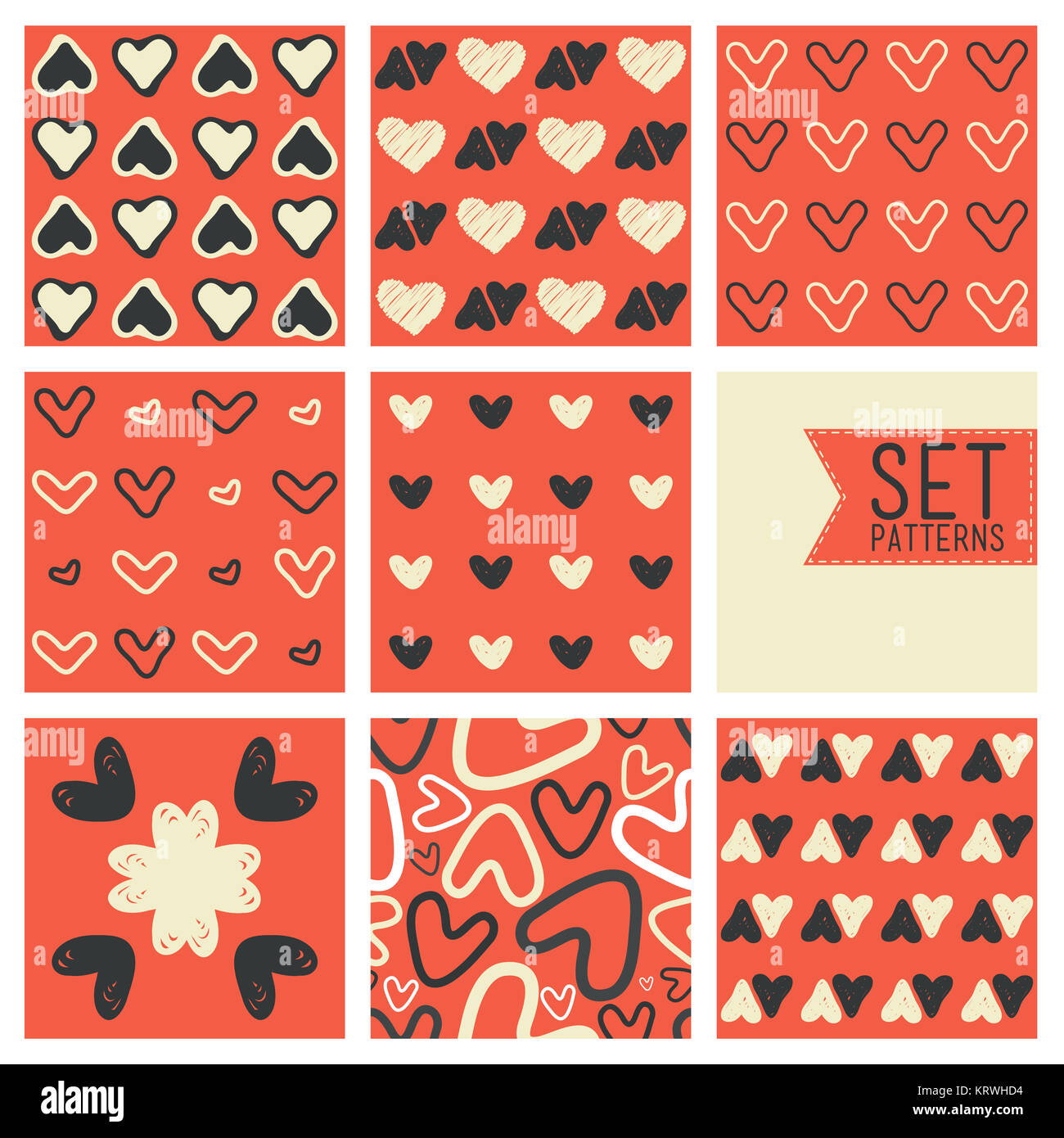 Heart vector pattern background Stock Photo - Alamy
