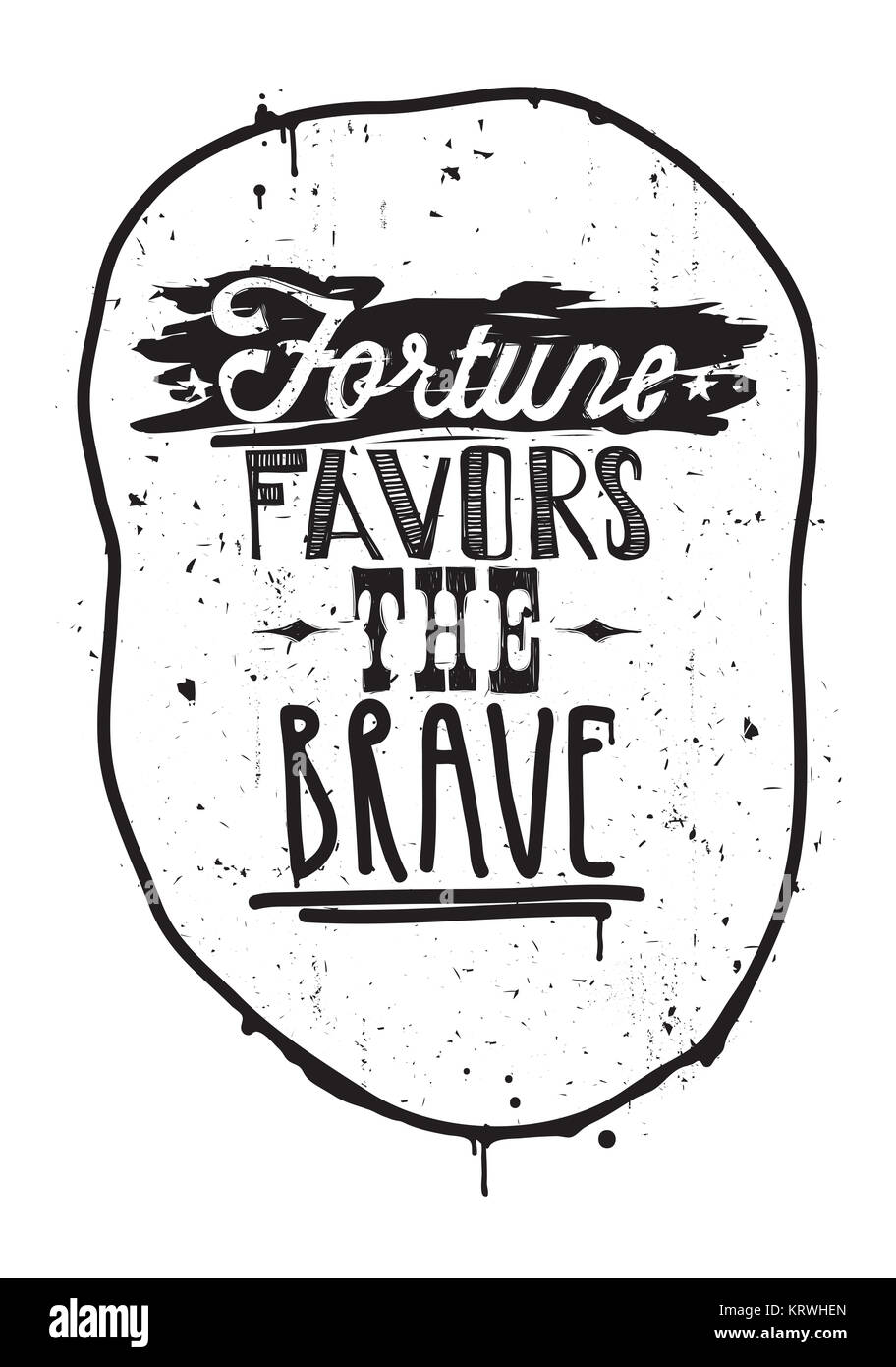 Vintage motivational grunge quote poster, doodles, scribble, fra Stock ...