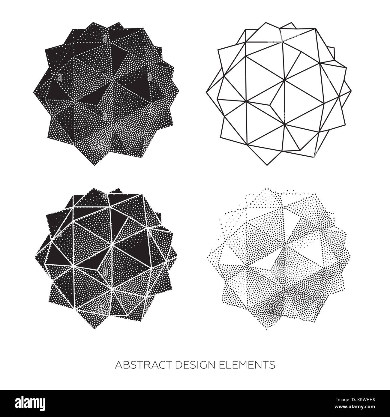Three-dimensional geometric figures collected from points Stock Photo ...