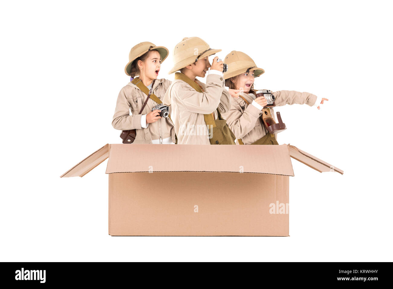 Kids in a game drive Stock Photo - Alamy