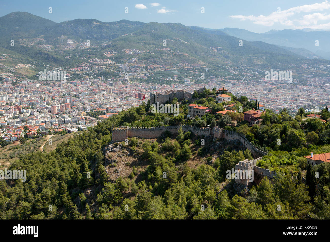 Alanya - the panoramic view of the city from the castle hill Stock ...