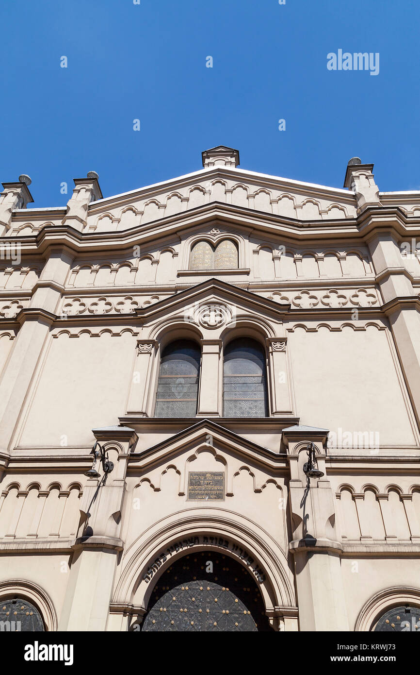 Facade of Tempel Synagogue in jewish district of Krakow - Kazimierz ...
