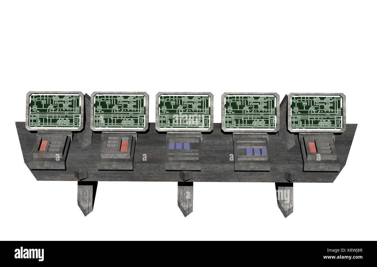 Radar control console Cut Out Stock Images & Pictures - Alamy