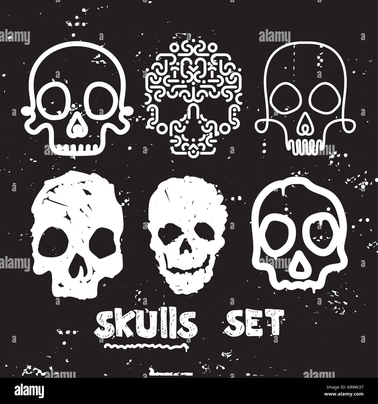 skull set design element Stock Photo - Alamy