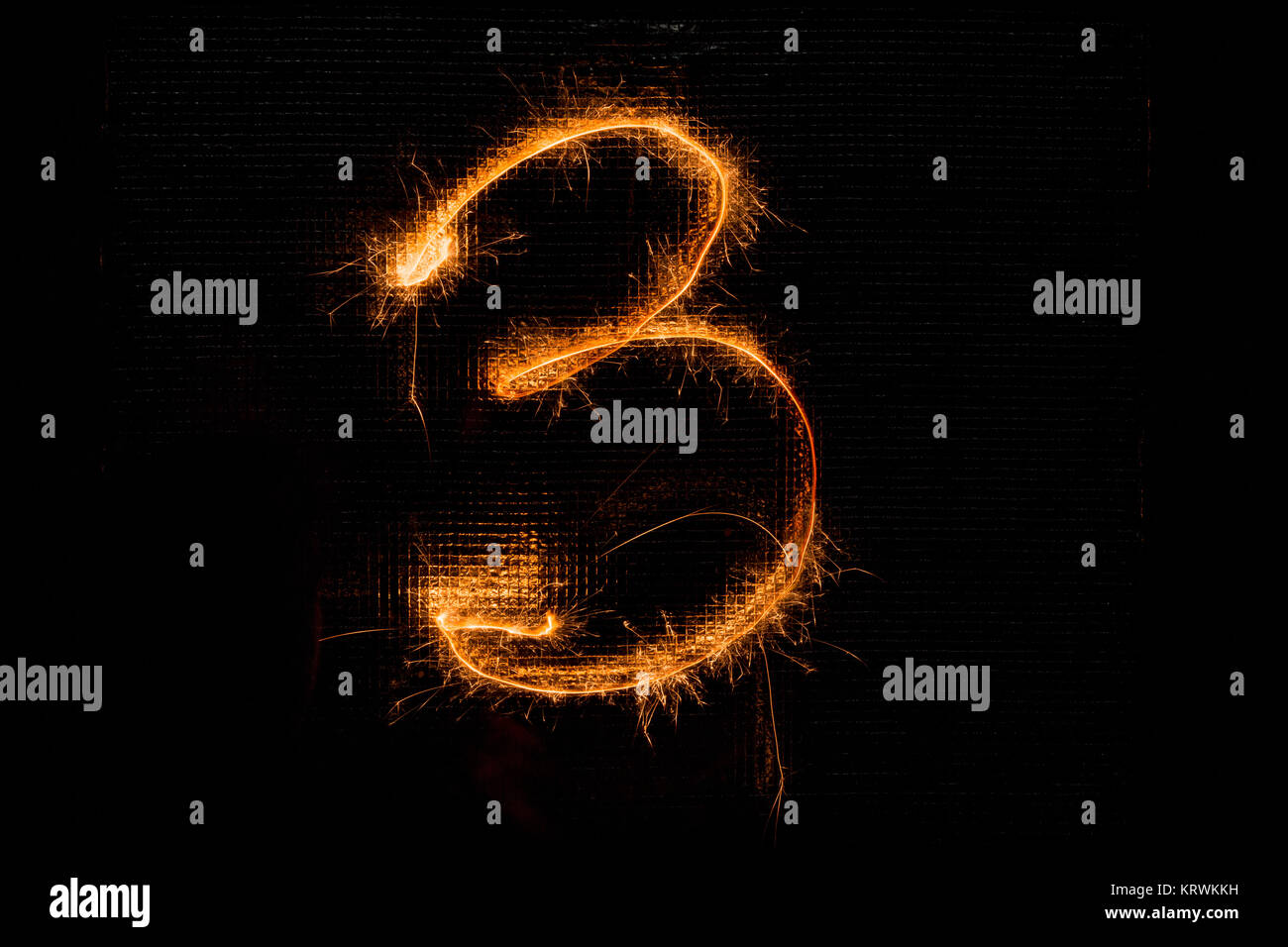 Number 3 made of sparklers on black Stock Photo - Alamy