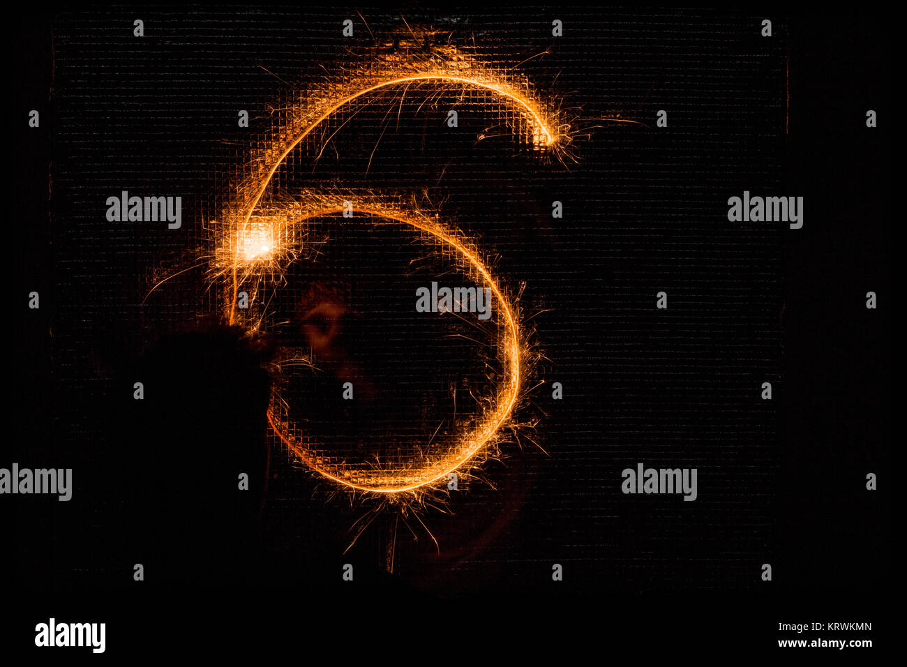Number 6 made of sparklers on black Stock Photo - Alamy