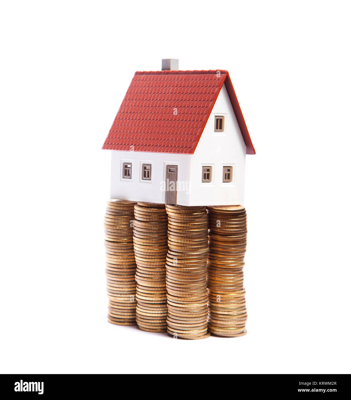 Close up model house on stack Cut Out Stock Images & Pictures - Alamy